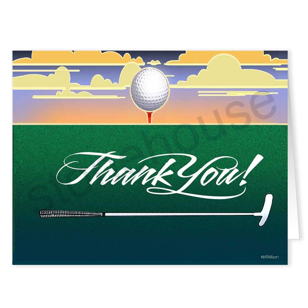 Stonehouse Collection Golf Thank You Cards - 12 Boxed Golf Themed Cards & Envelopes, 3 Fun Designs