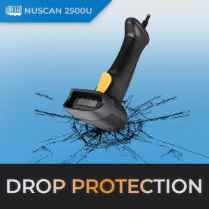 Adesso NuScan 2500CU Spill Resistant CCD Barcode Scanner - Reliable Data Collection, Superior Scanning Performance, Long Scanning Range, Windows & Mac Compatible, Drop Protection