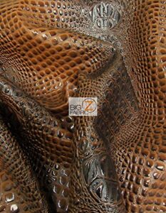 durolast™ florida gator 3d embossed vinyl fabric by the yard 2 tone 3d crocodile diy upholstery accessories apparel (honey caramel)