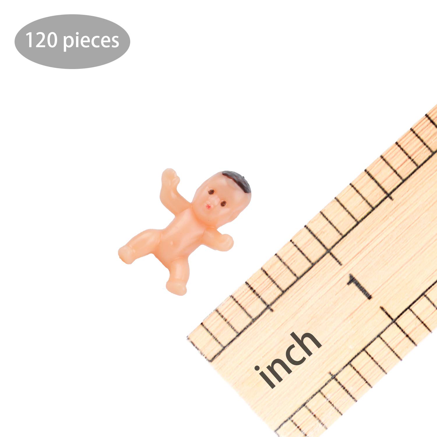 120 pieces Mini Plastic Babies Baby Shower Party Favor Supplies Ice Cube Game Party Decoretions Baby Full Moon Gifts, 1 inch