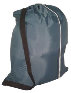 owen sewn heavy duty 40inx50in nylon laundry bag with strap - navy blue