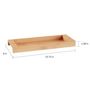 Lavish Home Bamboo Bathroom Vanity Tray-Natural Wood Eco-Friendly Holder for Towels, Toiletries, Cosmetics, Decor and More-Modern Bath Accessories