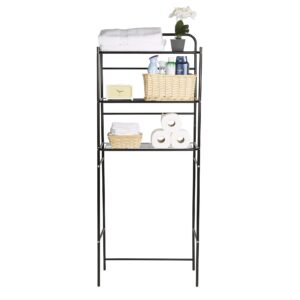 Mind Reader Over The Toilet Storage Rack, Bathroom Organizer, Bathroom Shelves, Metal, 23.5" L x 10.25" W x 70.5" H, Black