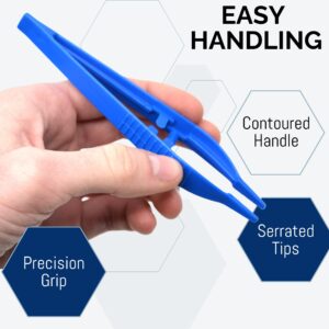 Eisco Labs - 5" Disposable Forceps - Precision Grip, Plastic Tweezers for Laboratory, Classroom, and Educational Use, Single Pack