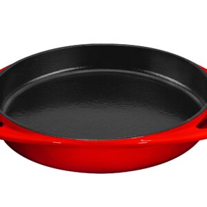 Bruntmor Red Enameled Round Cast Iron Baking Pan