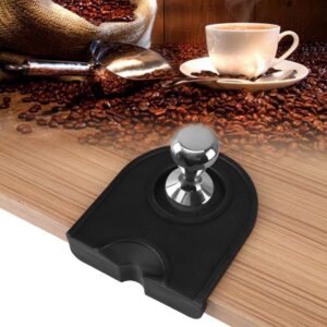 Fdit Coffee Tamper Mat Multi-function Thicken Anti-skid Wear Station Anti-Slip Mat Holder Silicone Espresso Pad(Black)