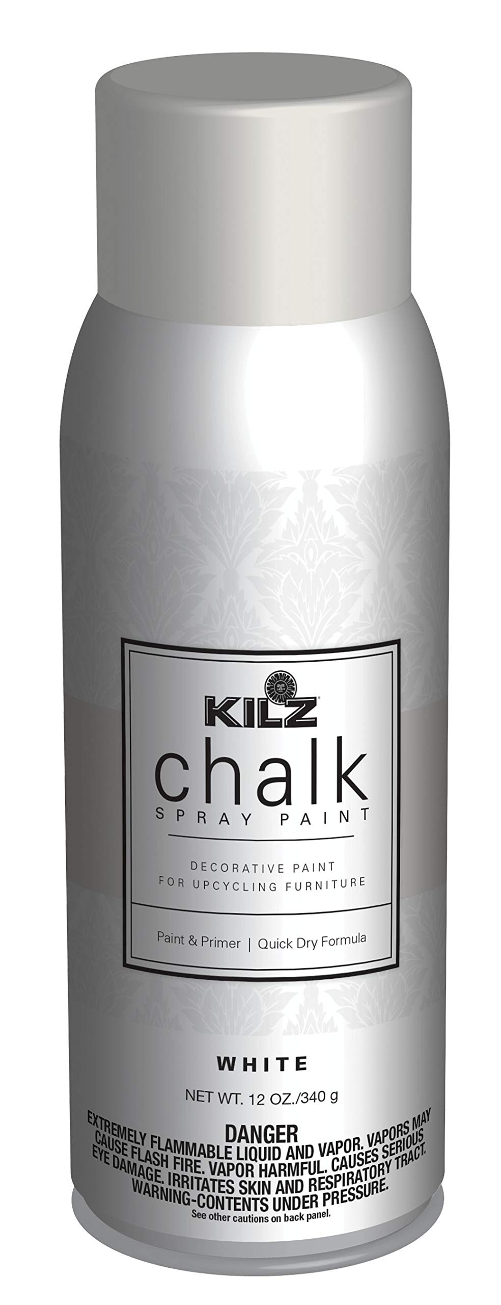 KILZ Chalk Spray Paint, Interior, White, 12 Ounces