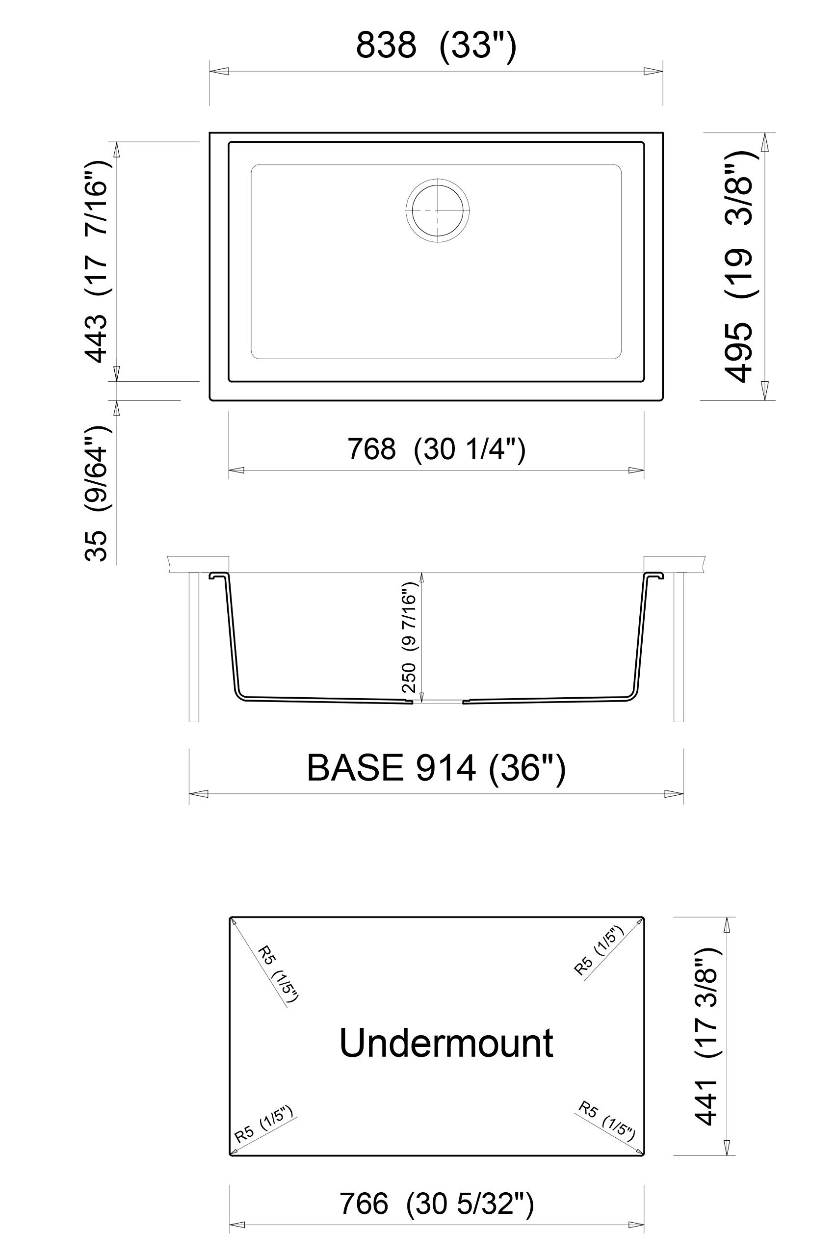 ALFI brand AB3322UM-T Kitchen Sink, Titanium