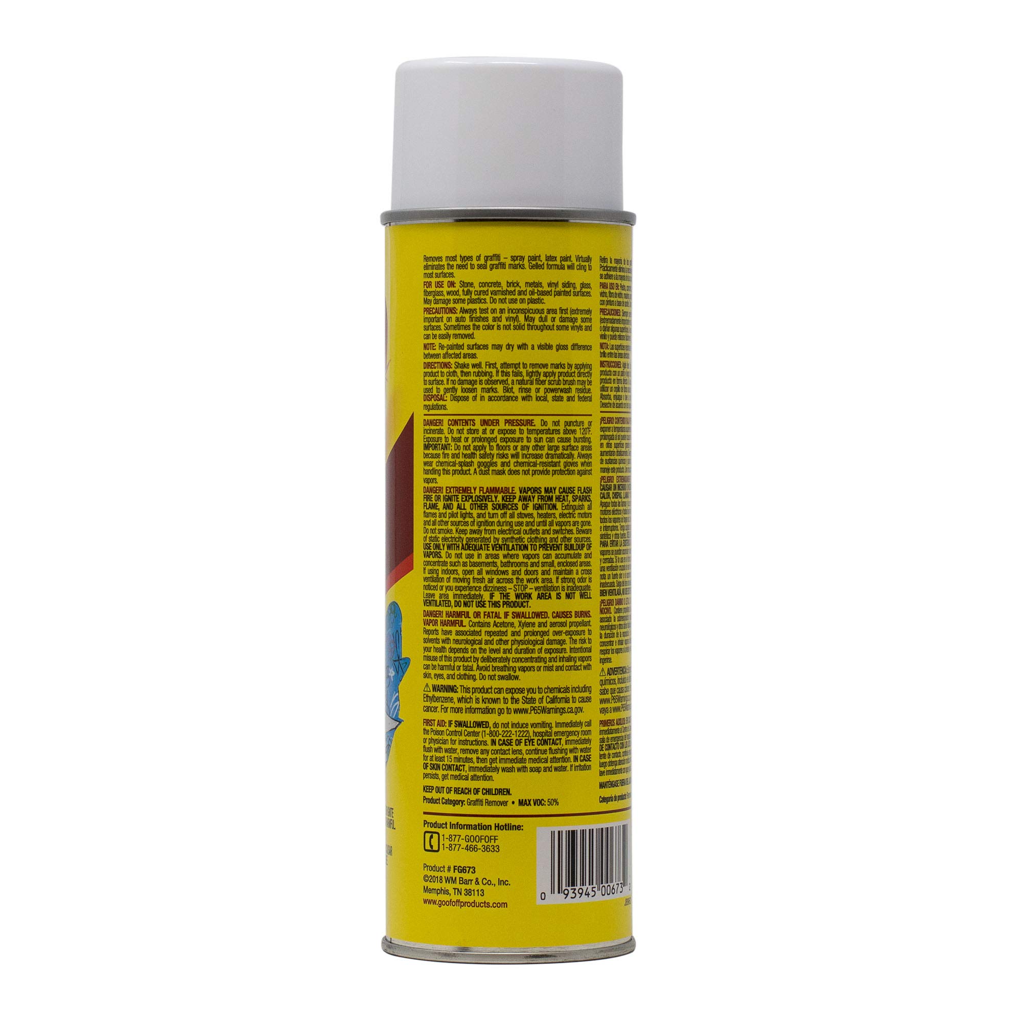 Goof Off FG673 Graffiti Remover Aerosol Can, 16 oz