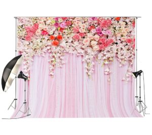 large flower wall wedding bridal shower party backdrop pink rose background vinyl background 10x10ft d-9192