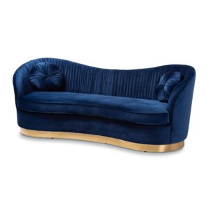 Baxton Studio Sofas, Royal Blue/Gold