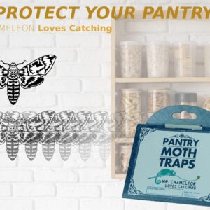 Mr.Chameleon Pantry Moth Trap 50% Stickier Glue for Ultimate Effectiveness | 7 Pack Moth Traps | Non-Toxic Pantry Moth Traps with Pheromones Prime in Your Kitchen | Odor-Free & Natural