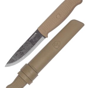 Condor Tool & Knife Terrasaur Knife Desert - 1095 High Carbon Steel - Bushcraft Knife with Scandi Edge - Fixed Blade Knife with High Impact Polypropylene Sheath - 3mmThick - 4.2in Blade - 7.1oz