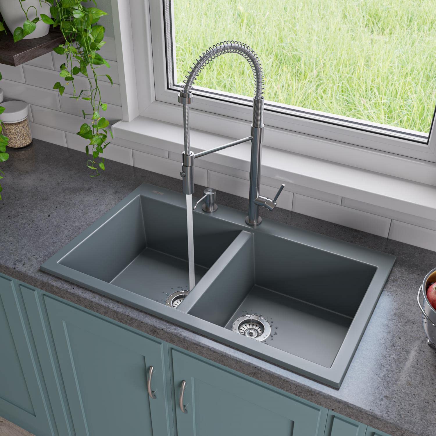 ALFI brand AB3420DI-T Kitchen Sink, Titanium