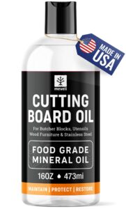 mevell food grade mineral oil made in usa 16 oz, butcher blocks and kitchen countertops conditioner, food safe cutting board oil, finish for marble, soapstone