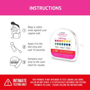 Nutrablast Feminine pH Test Strips Full Range 1-14 | Monitor Intimate Health | Easy to Use & Accurate Women’s Acidity & Alkalinity Balance Level Tester Kit