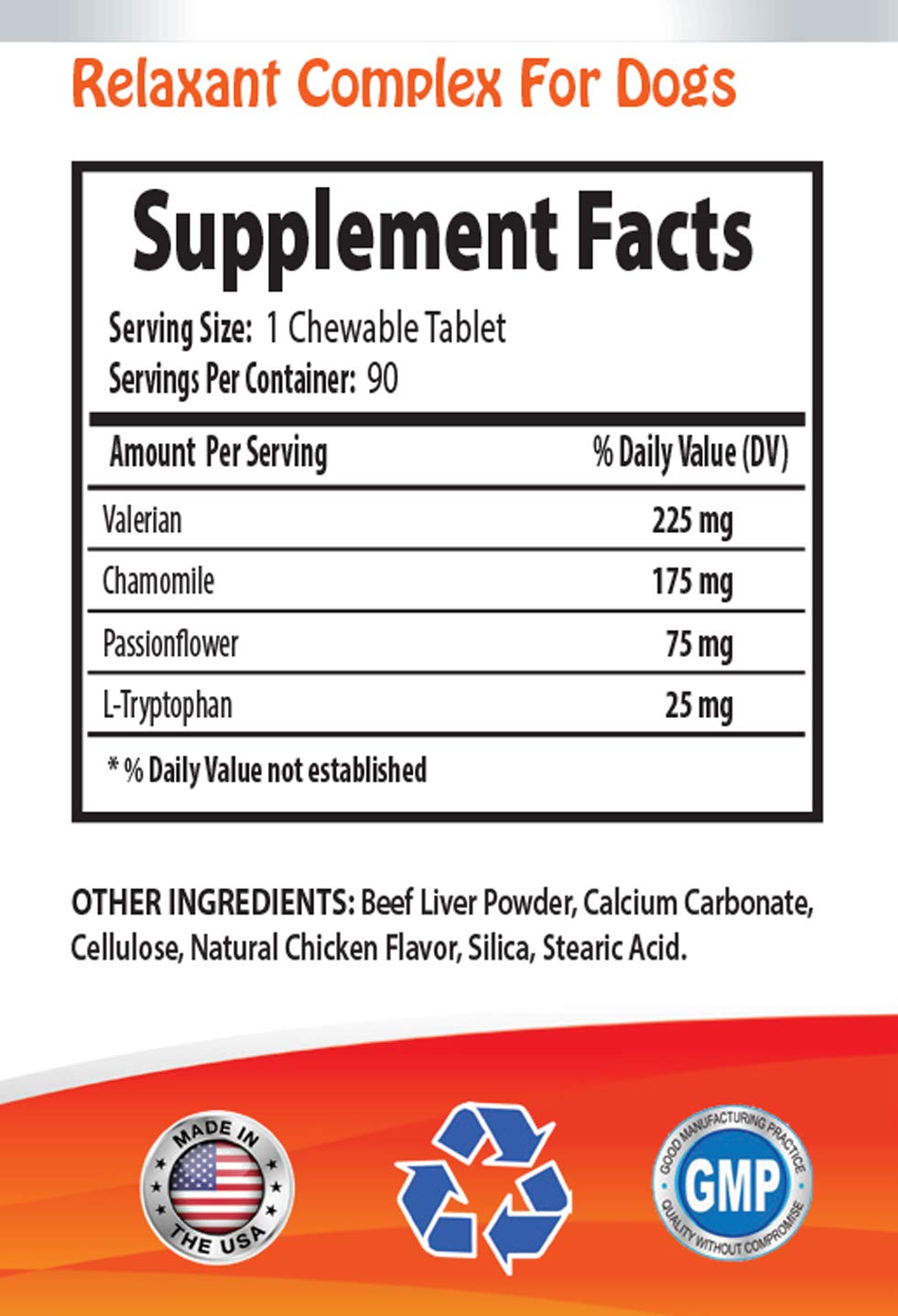 MY LUCKY PETS LLC Dog Anxiety Bites - Dog Relaxant - STESS and Anxiety Relief Calmer - Advanced Platinum Formula - tryptophan Dog Supplement - 1 Bottle (90 Chewable Tablets)