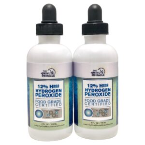 12% h2o2 hydrogen peroxide medical food grade - 2 bottles - 4 oz with dropper recommended by the one minute cure book and by professionals.