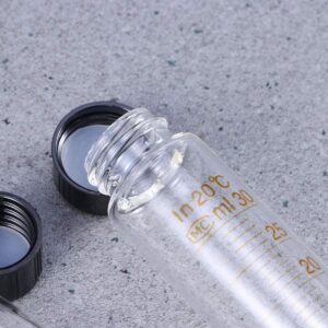 8pcs graduated glass test tube with screw caps, high temperature resistant, clear glass test tubes for experiments and plant use