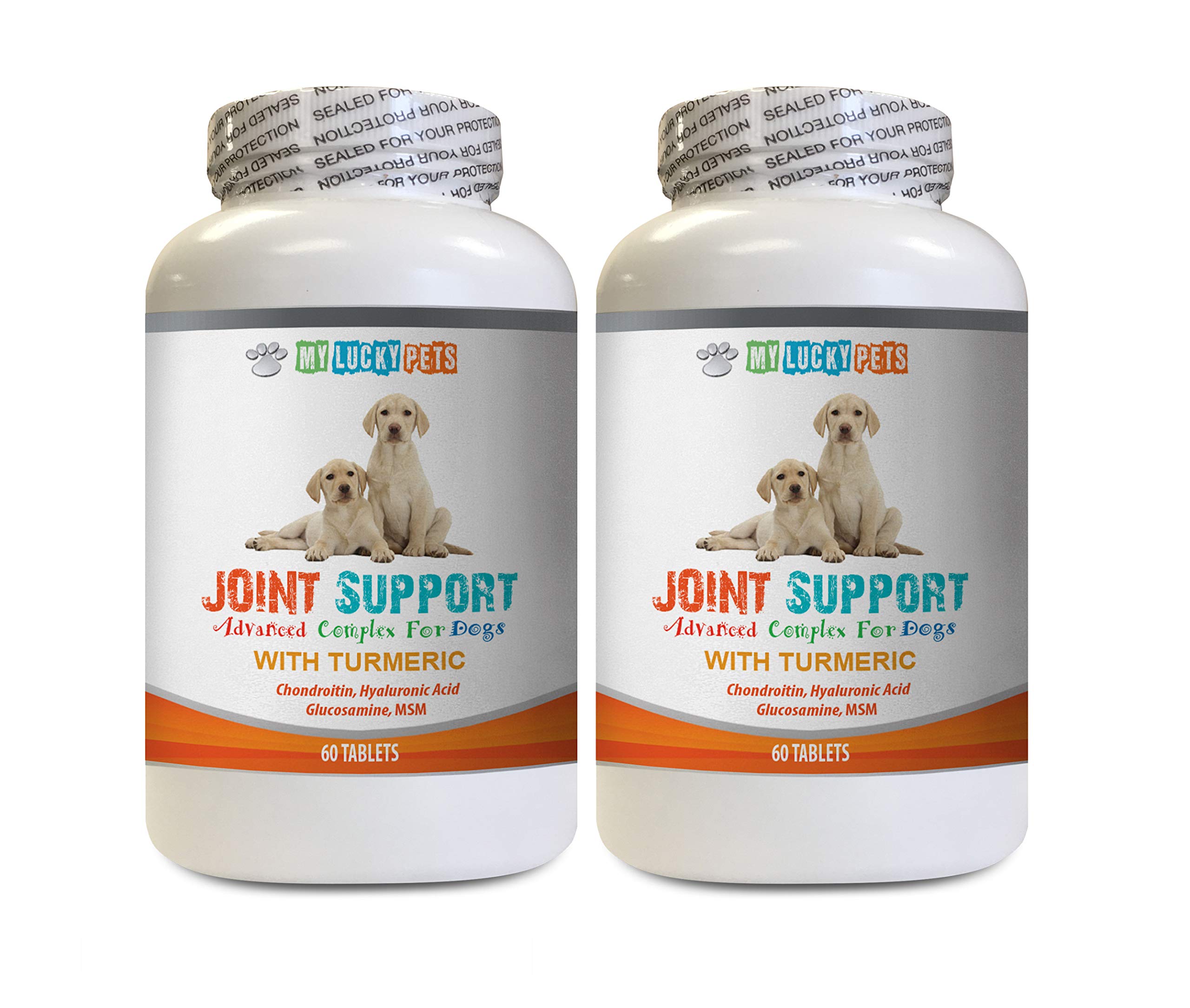 MY LUCKY PETS LLC Dog Joint Health Supplements - Joint Health for Dogs - with Turmeric MSM and More - Support Healthy Cartilage - Dog glucosamine Chews - 120 Tablets (2 Bottles)