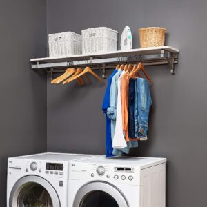 arrange a space 52" long single hang/shelf kit laundry storage, white