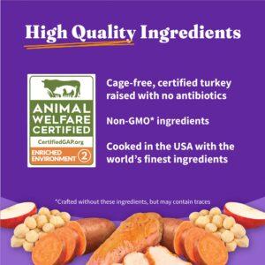 Halo Holistic Dog Food, Complete Digestive Health Grain Free Cage-Free Turkey and Sweet Potato Recipe, Healthy Weight Support, Dry Dog Food Bag, Adult Formula, 21-lb Bag