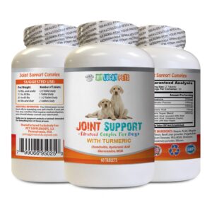 MY LUCKY PETS LLC Dog Joint Powder Supplement - Joint Health for Dogs - with Turmeric MSM and More - Support Healthy Cartilage - Dog msm glucosamine chondroitin - 60 Tablets (1 Bottle)