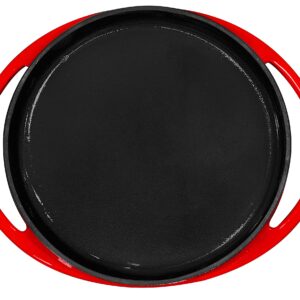 Bruntmor Red Enameled Round Cast Iron Baking Pan