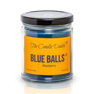 blue balls - blueberry scented candle - funny- 6 ounce jar candle