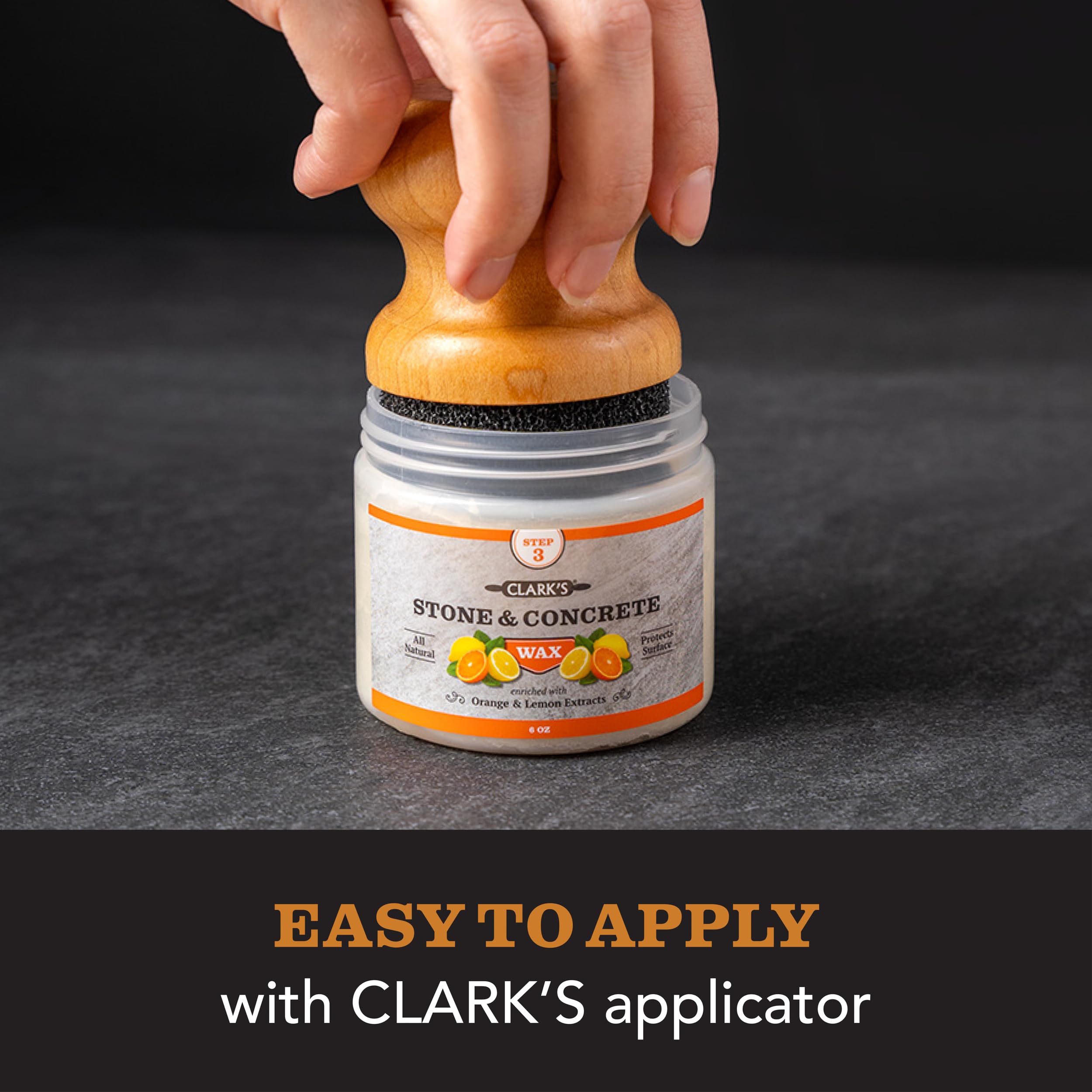 CLARK'S Natural Stone Wax - Enriched With Orange And Lemon Extracts - Preserves And Protects From Unwanted Liquids Or Juices - Revitalizes The Stone Products - Natural Mix Of Carnauba Wax And Beeswax