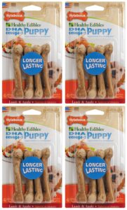 nylabone healthy edibles puppy lamb bone dog treat size: petite