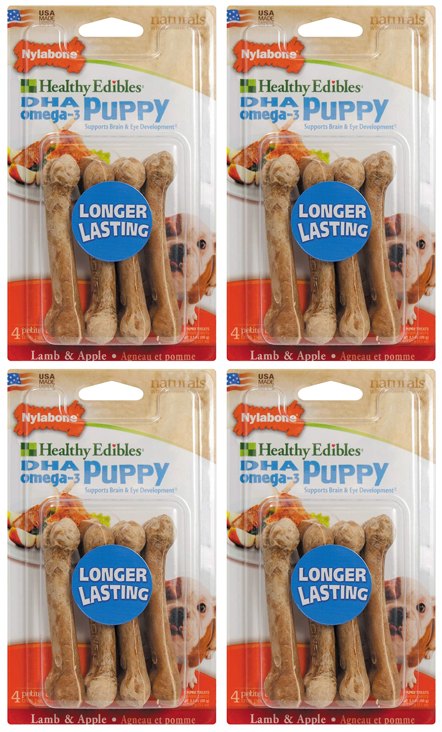 Nylabone Healthy Edibles Puppy Lamb Bone Dog Treat Size: Petite