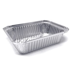 (120 Pack) Premium 1.5-LB Takeout Pans with Lids l Medium 7" x 5" x 2" l Heavy Duty Disposable Aluminum Foil for Catering Party Meal Prep Freezer Drip Pans BBQ Potluck Holidays