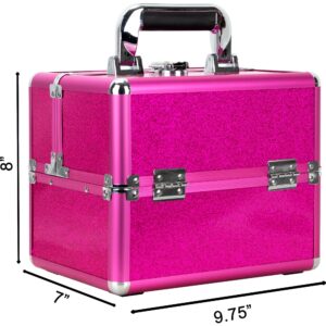 Ver Beauty DVK002-59 2-Tiers Extendable Trays Art Craft Supplies Storage Portable Box Tool Case Organizer Travel – VK002 Magenta Glitter