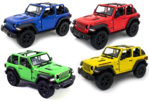 kinsmart 2018 jeep wrangler 1:34 scale die cast model 4 set