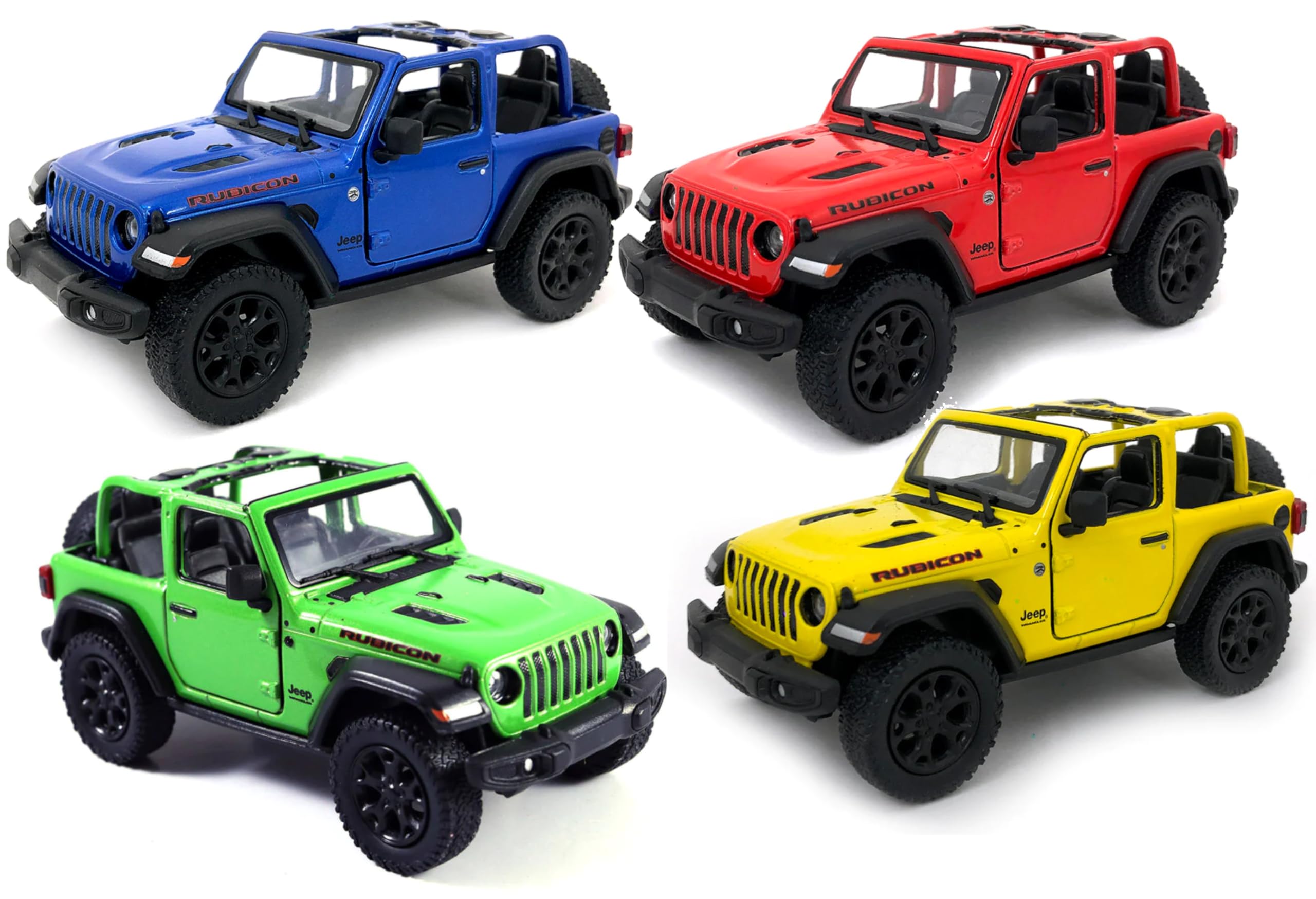 KINSMART 2018 Jeep Wrangler 1:34 Scale Die Cast Model 4 Set