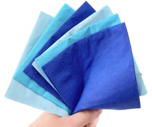 blue paper napkins, beverage, drinks, boy birthday, baby shower, cocktail, bridal shower, party supplies, disposable tableware, 50 ct