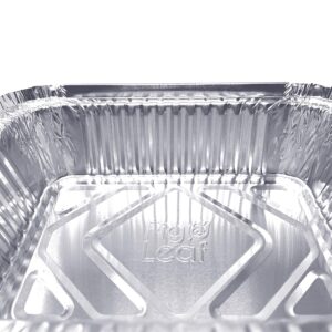 (120 Pack) Premium 1.5-LB Takeout Pans with Lids l Medium 7" x 5" x 2" l Heavy Duty Disposable Aluminum Foil for Catering Party Meal Prep Freezer Drip Pans BBQ Potluck Holidays