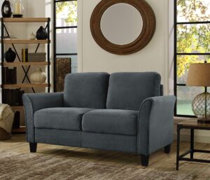 lifestyle solutions austin loveseat, light slate grey