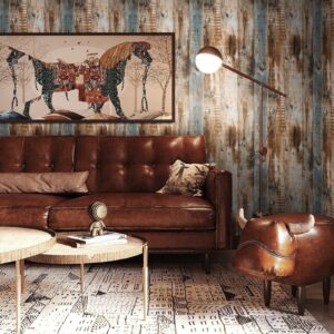 Heroad Brand 17.3"x78.7" Contact Paper Wood Wallpaper Stick and Peel Removable Self Adhesive Wallpaper for Living Room Bedroom Kitchen Backsplash