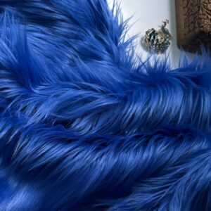 bianna royal blue luxury faux fur fabric, 60 inches wide options, american seller, luxury shag shaggy material for crafting, sewing, costumes, fursuits, home decor (8x8 inches)