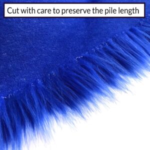 Bianna Royal Blue Luxury Faux Fur Fabric, 60 inches Wide Options, American Seller, Luxury Shag Shaggy Material for Crafting, Sewing, Costumes, Fursuits, Home Decor (8x8 inches)