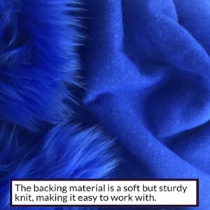 Bianna Royal Blue Luxury Faux Fur Fabric, 60 inches Wide Options, American Seller, Luxury Shag Shaggy Material for Crafting, Sewing, Costumes, Fursuits, Home Decor (8x8 inches)