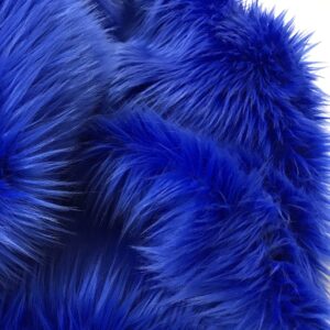 Bianna Royal Blue Luxury Faux Fur Fabric, 60 inches Wide Options, American Seller, Luxury Shag Shaggy Material for Crafting, Sewing, Costumes, Fursuits, Home Decor (8x8 inches)