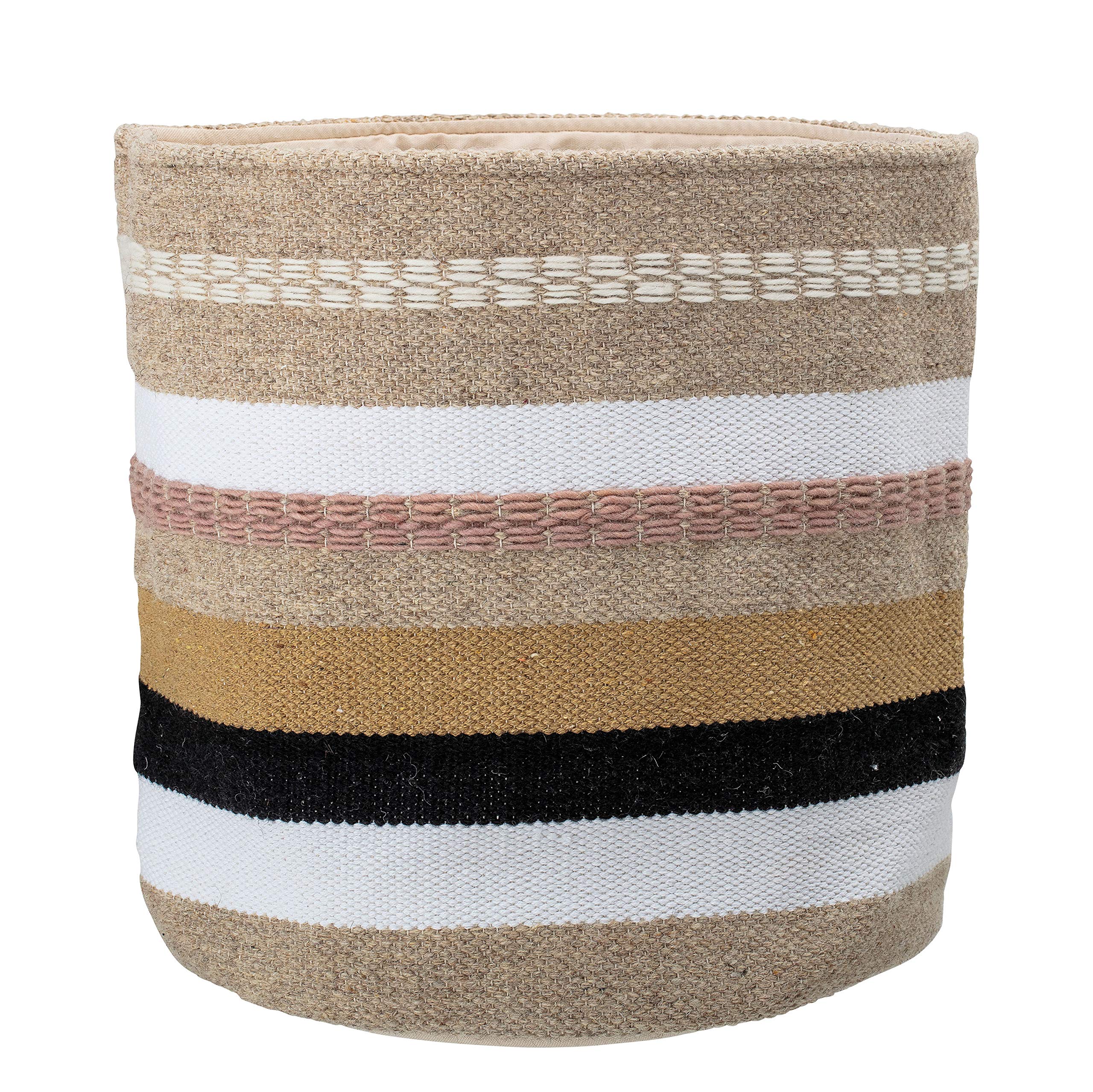 Bloomingville Soft-Sided Cotton Wool Storage Basket with Stripes, Multicolor