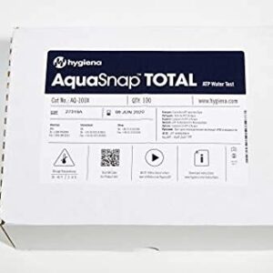 Bio Shield Tech Hygiena Aquasnap Total AQ-100X, Water ATP Testing Kits for Both Free and Microbial ATP, Water Quality Test Kit for Water Cooling Towers, Used with Hygiena Luminometers (100 Per Box)