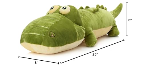 elfishgo Crocodile Big Hugging Pillow, Soft Alligator Plush Stuffed Animal Toy Gifts for Kids, Birthday, Christmas 25.6"