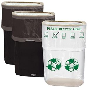 party city black clean-up party supplies, 3 pieces, with matching reusable pop-up trash bins, plus a handy recycling bin