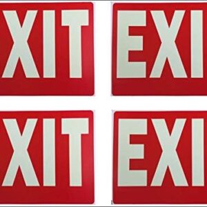 Exit Sign Glow-in-The-Dark Exit Sign, 12 by 8 Inches, Photoluminescent By natraco (4 Pack)