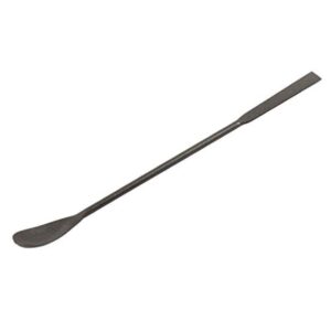 eisco spatula spoon, 9" - teflon coated stainless steel - non-stick, chemical resistant - one 0.3" flat end, one 0.5" scoop end